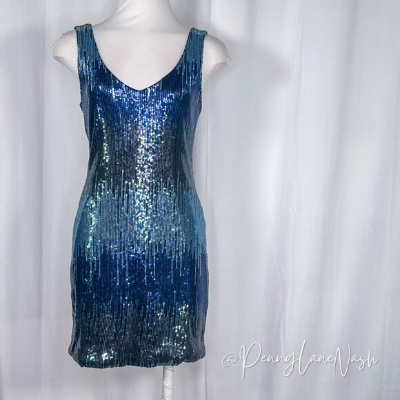 Love Reign | Dresses | Love Reign Sequined Mini Party Dress Blue | Poshmark